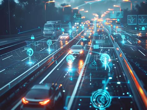 Digital Twin Tech In Traffic Management Vehicles On Roads Connected By Holographic Data Points
