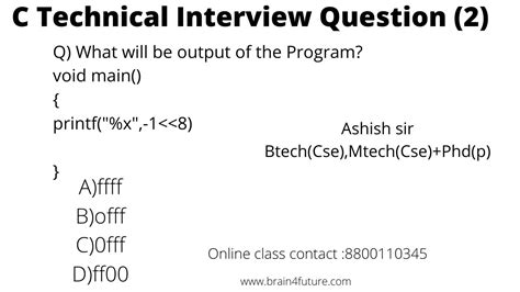 Part 2 C Technical Interview Questions And Answers Mrashish Rajput