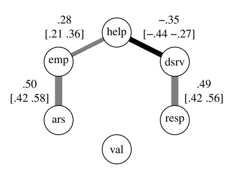 regularized partial correlations network between within subject