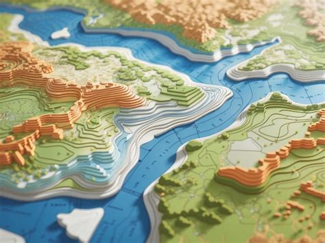 premium ai image exploring earth s features terrain map with contours