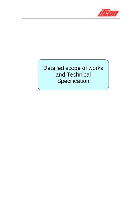 Pdf Detailed Scope Of Works And Technical Specification Re Pdf