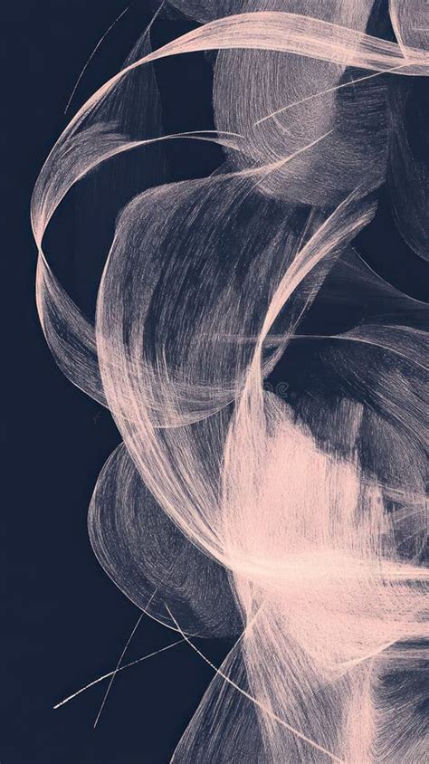 Ethereal Wisps Of Soft Pastel Smoke On A Dark Background Creating A Calming Visual Effect Stock