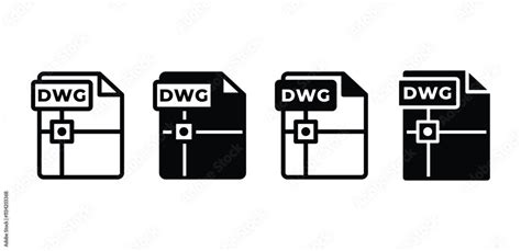 Dwg File Format Document Icon Symbol Sign Vector Design Black White