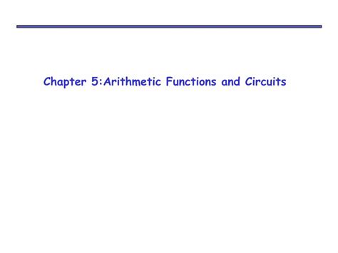 Pdf Chapter 5 Arithmetic Functions And Circuits Dokumen Tips