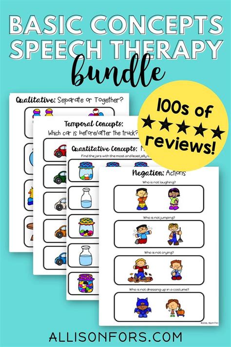 Basic Concepts Speech Therapy Bundle No Prep Worksheets Language Therapy Activities Speech