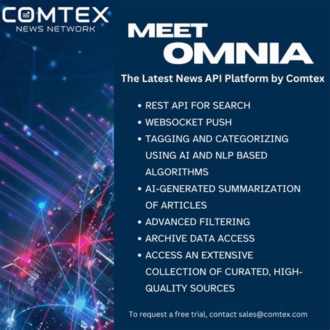 Comtex News Network On Linkedin Omnia Newsapi