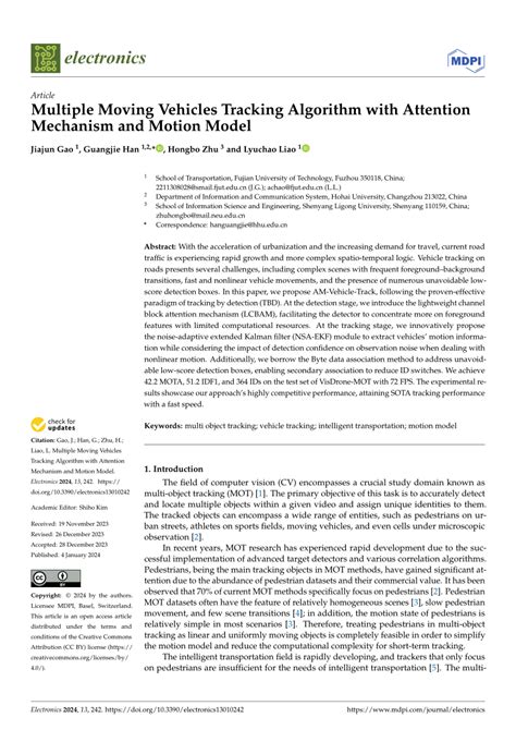 Pdf Multiple Moving Vehicles Tracking Algorithm With Attention