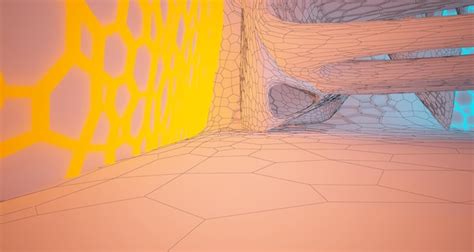 Premium Photo Drawing Abstract Architectural White Interior Of A Minimalist House With Large