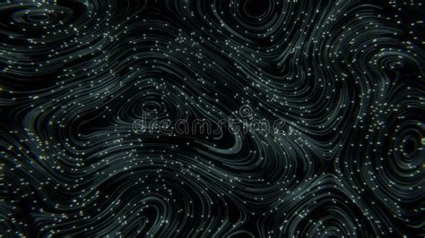 Curvilinear Swirl Line Of Abstract Neon Illumination Topographic Map Concept Stock Footage