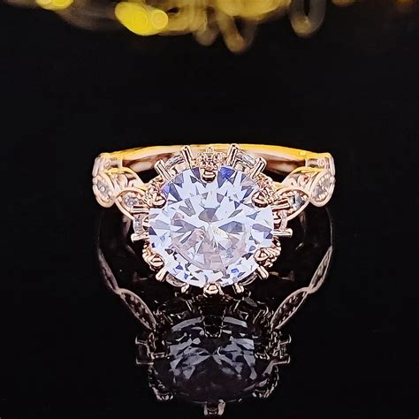 2022 새로운 도착 럭셔리 로즈 골드 컬러 꽃 약혼 반지 여성 기념일  쥬얼리 도매 R7546 Aliexpress