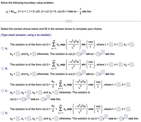 Solved Solve The Following Boundary Value