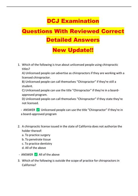 Dcj Examination Questions With Reviewed Correct Detailed Answers New