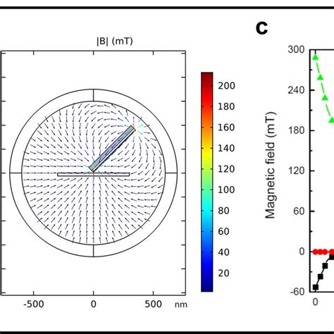 Comsol Calculated Magnetic Field Distribution Around The Tip A B