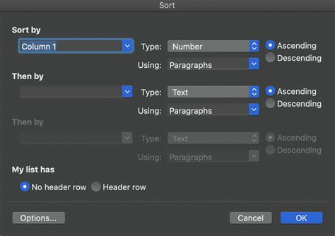 How To Sort A Table Within Microsoft Word Documents