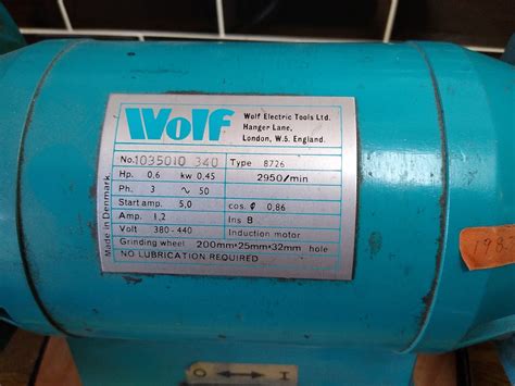 Bench Grinder Wolf 0 45kw 3phs Stuart Husband