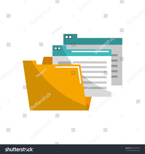Yellow Documents File Folder Icon Stock Vector Royalty Free Shutterstock