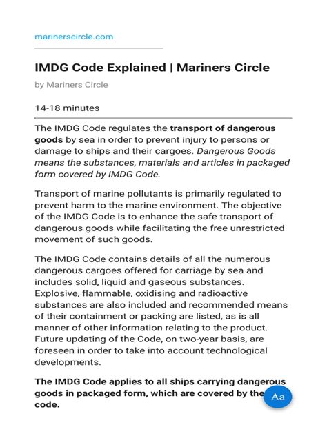 Imdg Code Pdf Dangerous Goods Physical Sciences