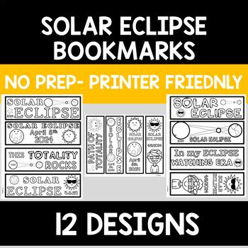 Eclipse Bookmarks By Lisa Battista S Classroom Tpt