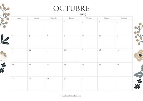Octubre 2025 Para Imprimir