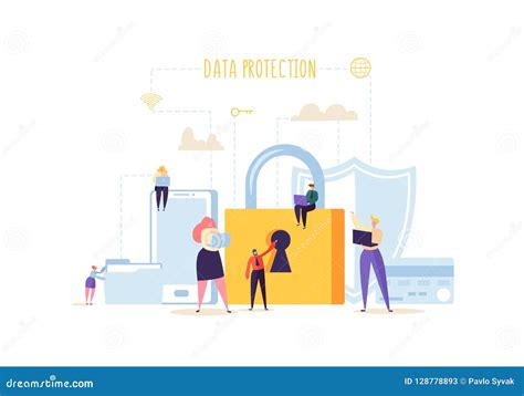 Data Protection Privacy Concept Confidential And Safe Internet Technologies With Characters