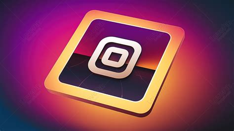 ไอคอน Instagram ในรูปแบบ 3 มิติในหนึ่งสี่เหลี่ยมจตุรัส 3 มิติ พื้นหลัง Instagram พื้นหลัง รูป