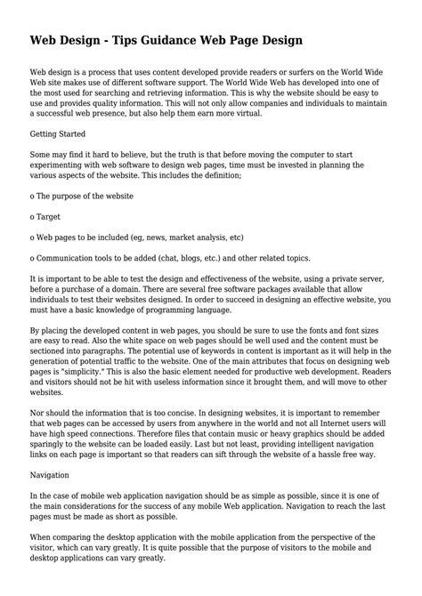 web design tips guidance web page design by webdesign433 issuu