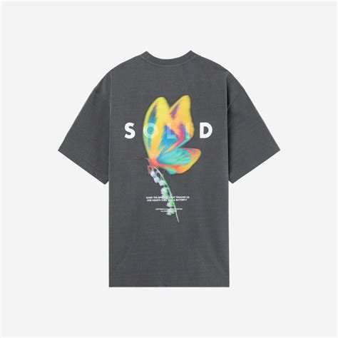 솔리드 옴므 버터플라이 그래픽 티셔츠 그레이 23ss Solid Homme Kream