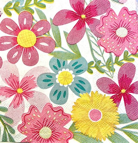 Floral Decoupage Napkins Bulk Floral Napkins Spring Decoupage Paper