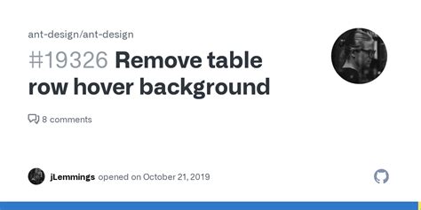 Remove Table Row Hover Background · Issue 19326 · Ant Designant