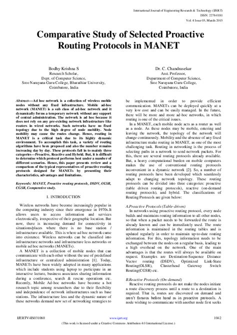 Pdf Comparative Analysis Of Proactive Manet Protocols