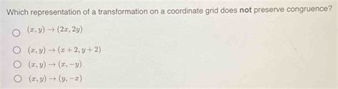 solved which representation of a transformation on a coordinate grid