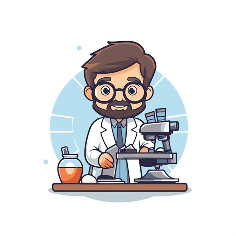 Scientist Microscope Cartoon