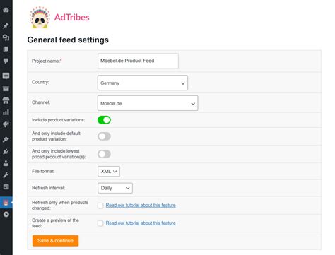 Create A Moebelde Product Feed For Your Store With Adtribes