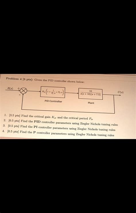 Solved Problem 5 Pts Given The Pid Controller Shown Below Rs