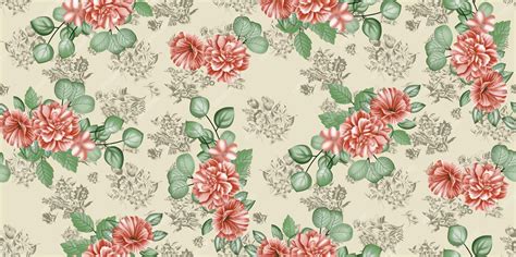 Premium Vector Flowers And Leaf Repeat Pattern Design Vector Illustration