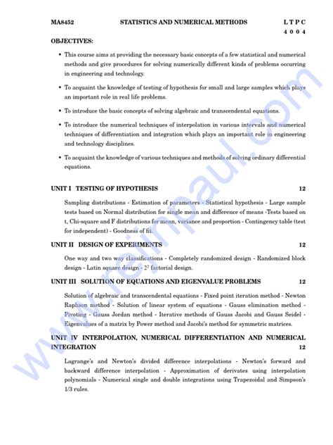 statistics and numerical methods notes pdf statistical hypothesis