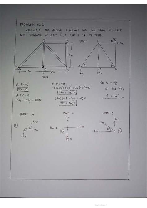 Statics Of Rigid Bodies Free Body Diagram Centroidand Others Joint