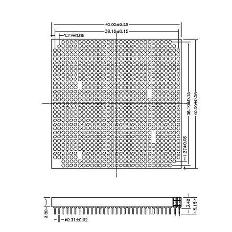 254x254mm Machined Pga Pin Grid Array Sockets Connector China