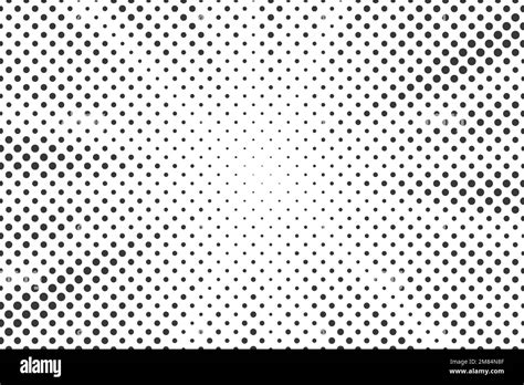 Halftone Dotted Background Retro Radial Texture Monochrome Gradation