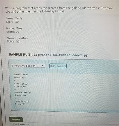 write a program that reads the records from the