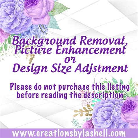 Picture Background Removal Picture Enhancement Design Size Adjustment Etsy