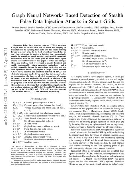pdf graph neural networks based detection of stealth false data