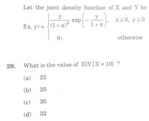 let the joint density function of x and y be y f x y y 1 x 4 exp