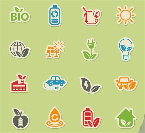 Premium Vector Alternative Energy Icon Set