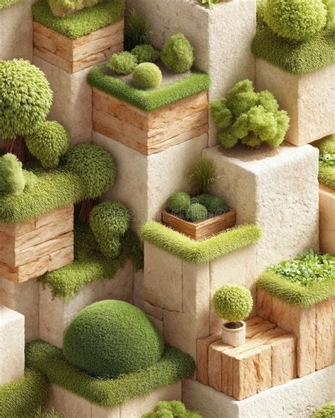 Exploring The Dynamic Growth Of Green Plants In Block Structures For