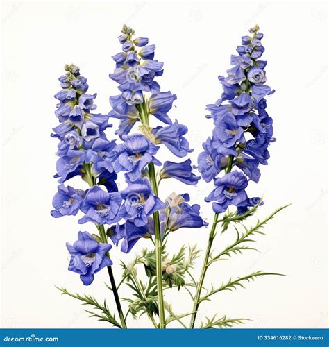 Perennial Delphinium Sketch Hand Drawn Vector Royalty Free Cartoon