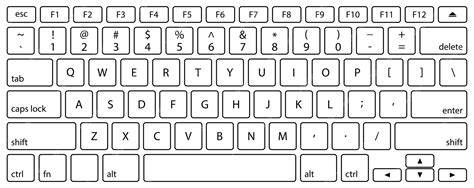 laptop keyboard layout printable
