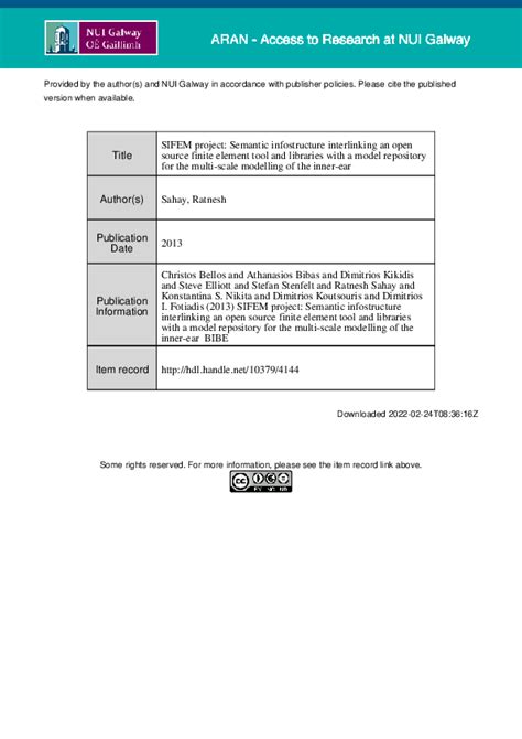 Pdf Sifem Project Semantic Infostructure Interlinking An Open Source