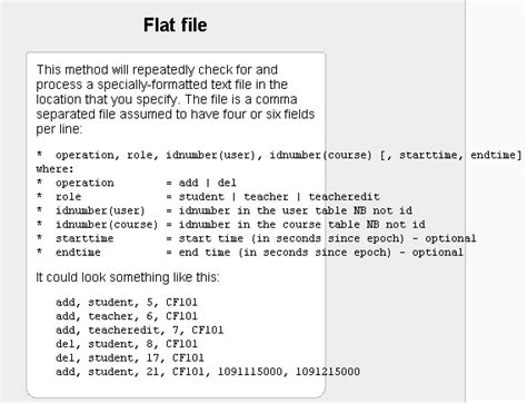 Flat File MoodleDocs