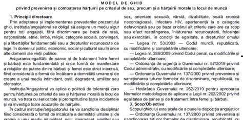 ghid privind prevenirea şi combaterea hărţuirii pe criteriul de sex